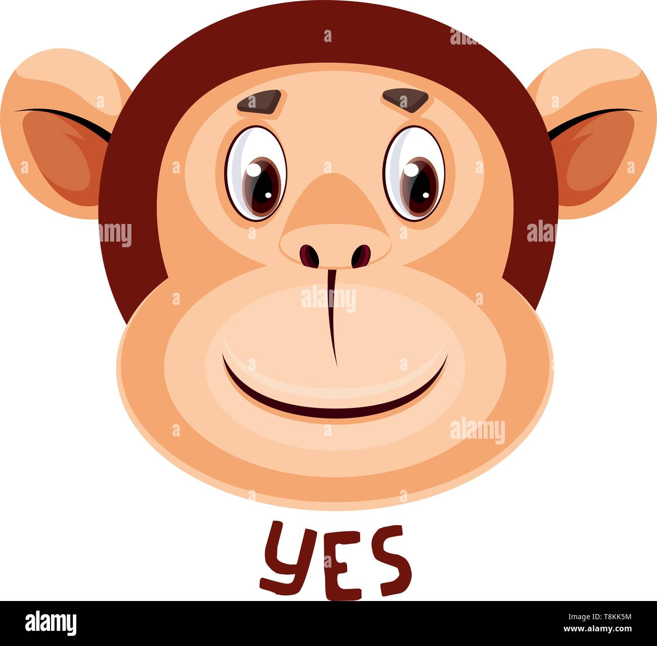 Monkey is saying yes, illustration, vector on white background Stock ...