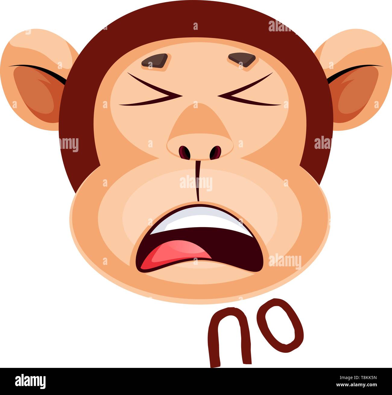 Monkey is saying no, illustration, vector on white background Stock ...