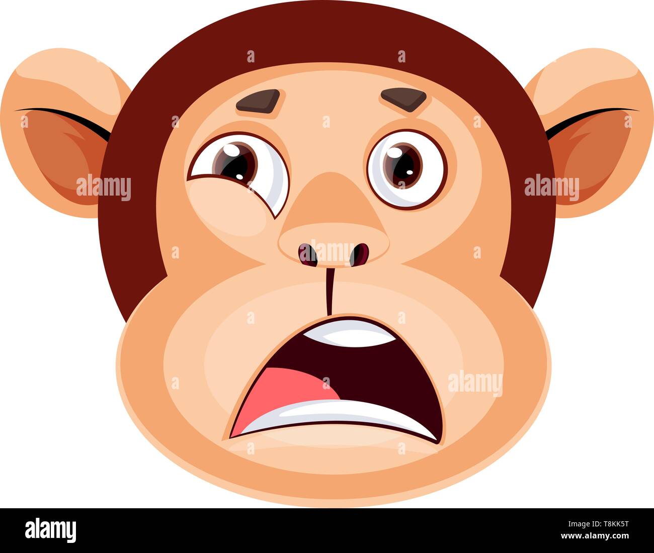 Monkey is feeling stressed, illustration, vector on white background ...