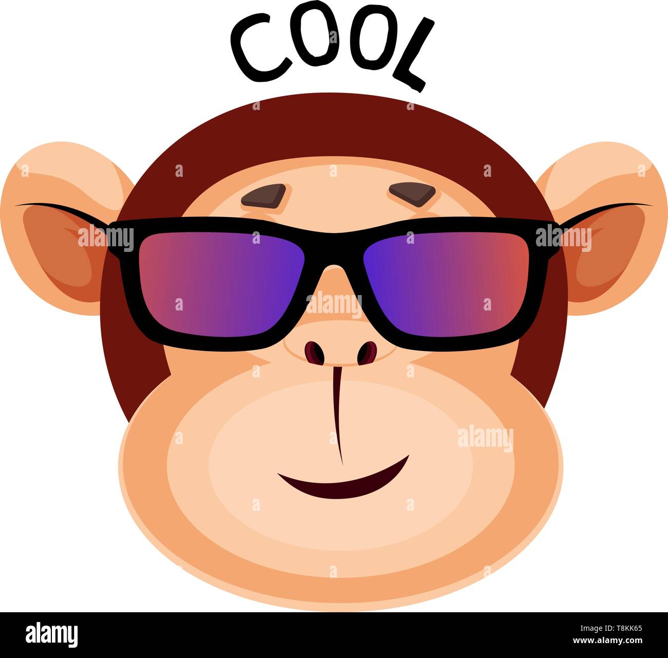 Monkey is feeling cool, illustration, vector on white background Stock ...