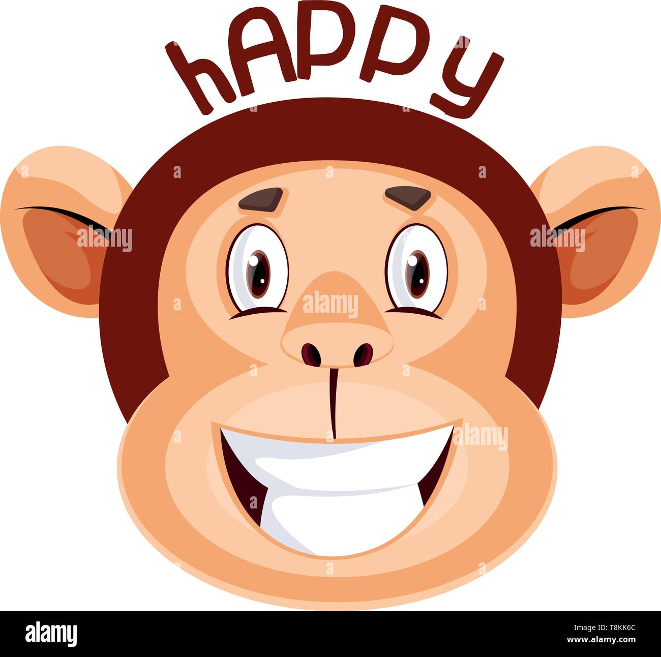 Monkey is feeling happy, illustration, vector on white background Stock ...