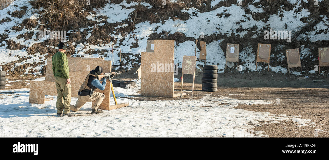 Instructor and his student had rifle machine gun shooting training on ...