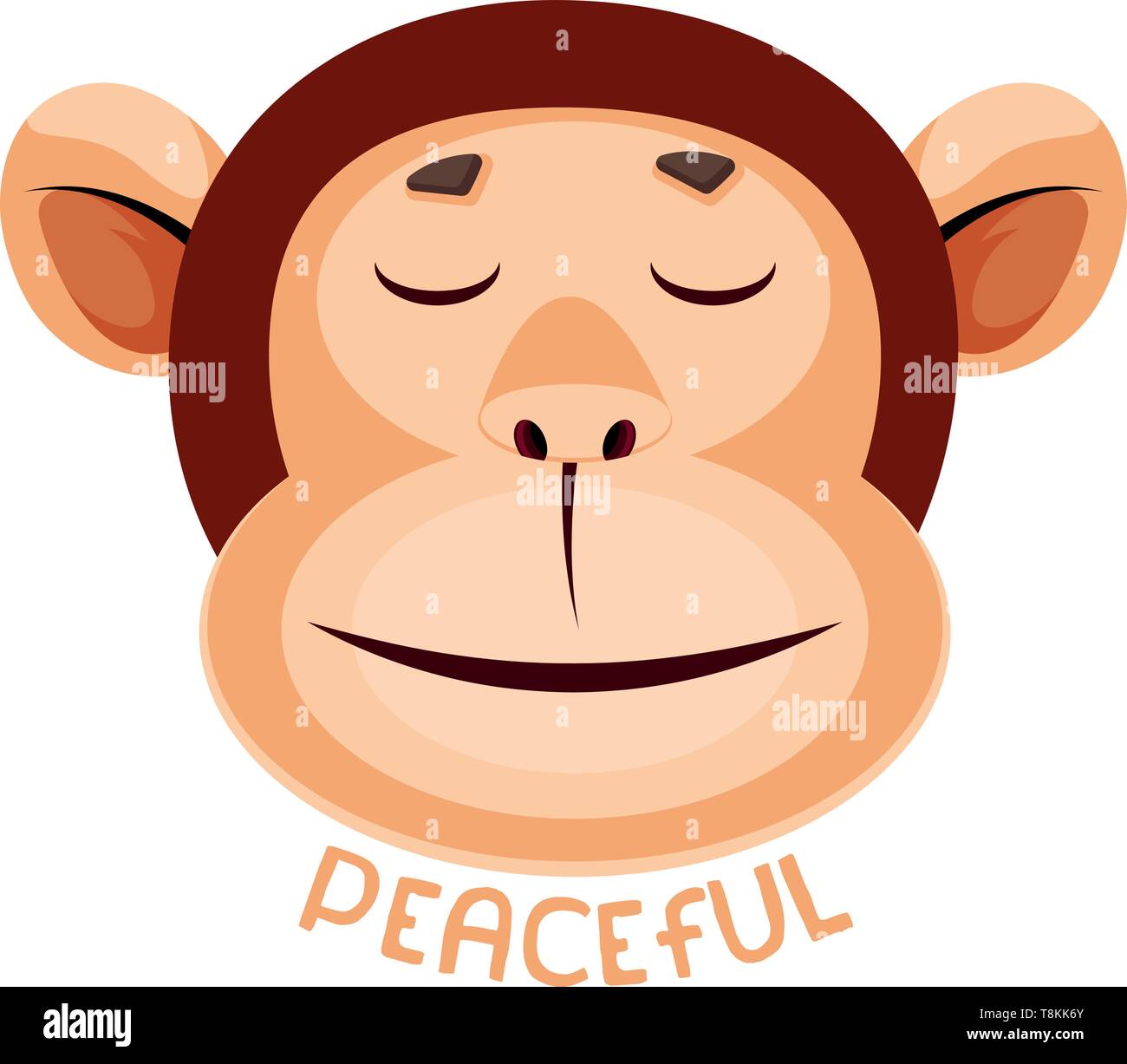Monkey is feeling peacefull, illustration, vector on white background ...