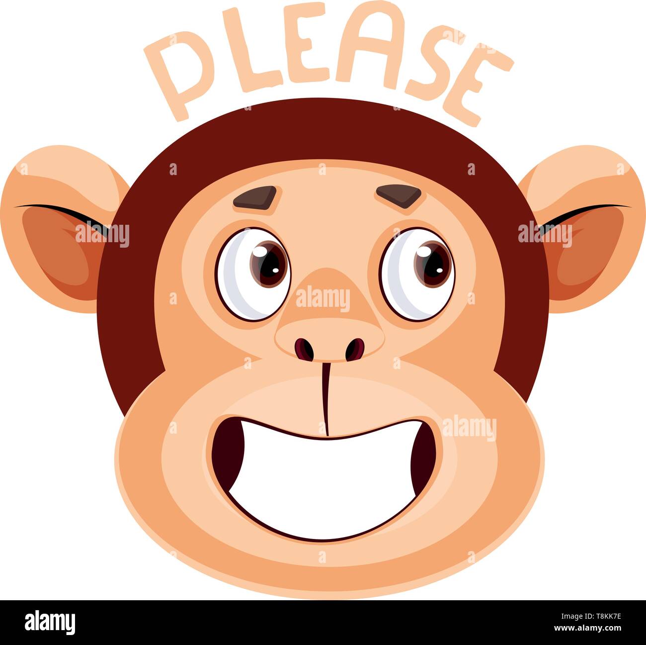Monkey is saying please, illustration, vector on white background Stock ...