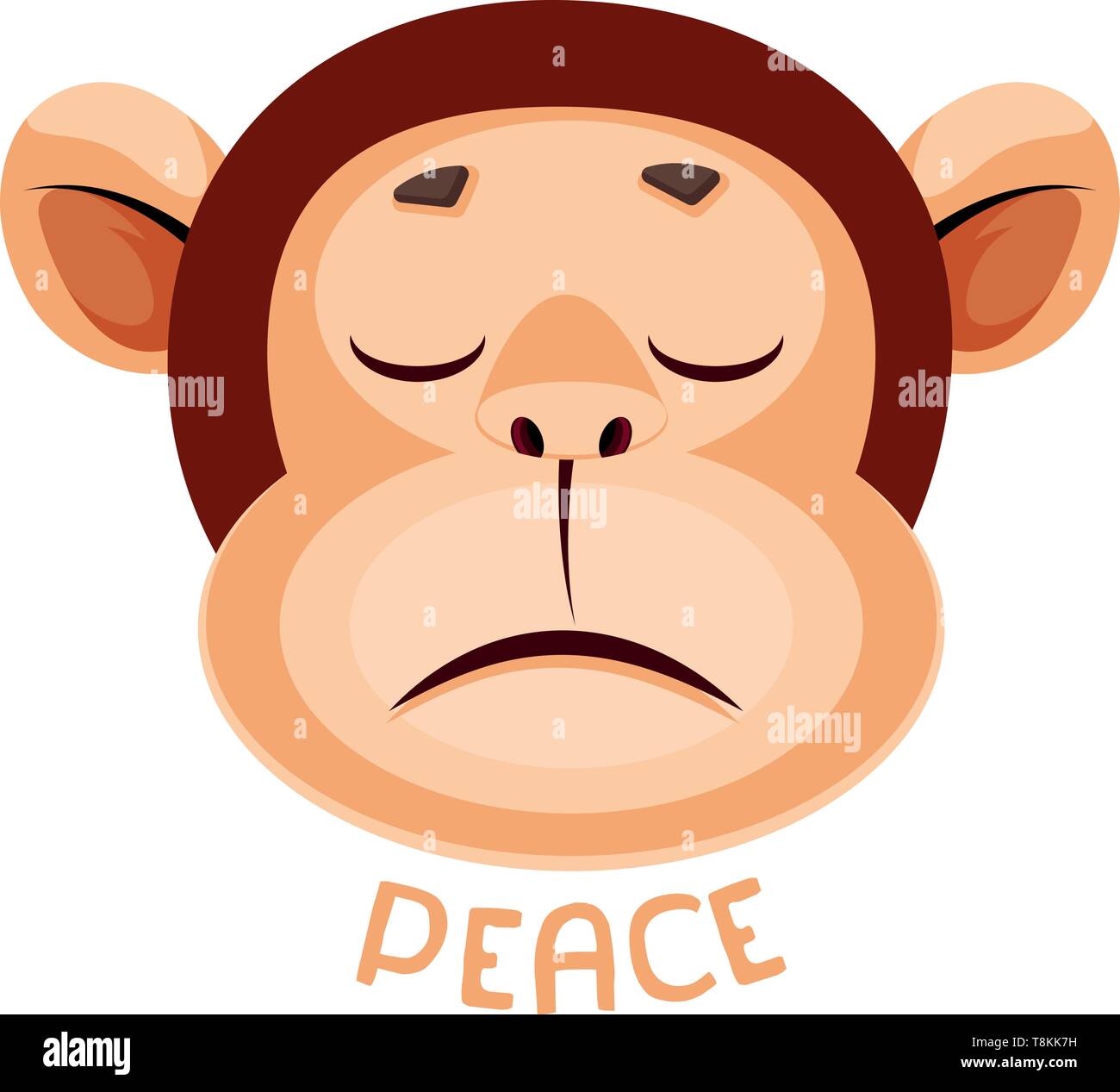 Monkey is feeling peaceful, illustration, vector on white background ...