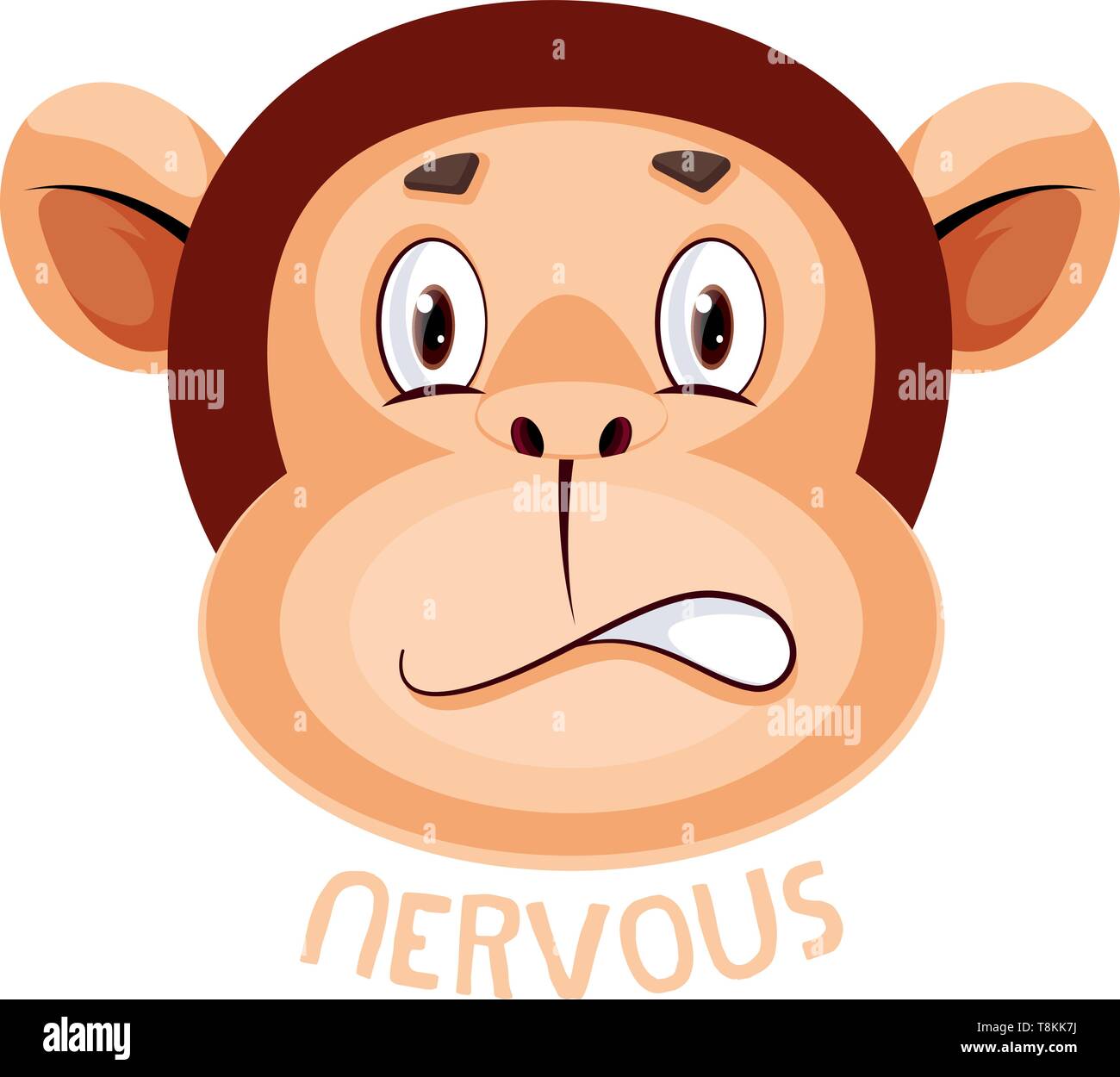 Monkey is feeling nervous, illustration, vector on white background ...