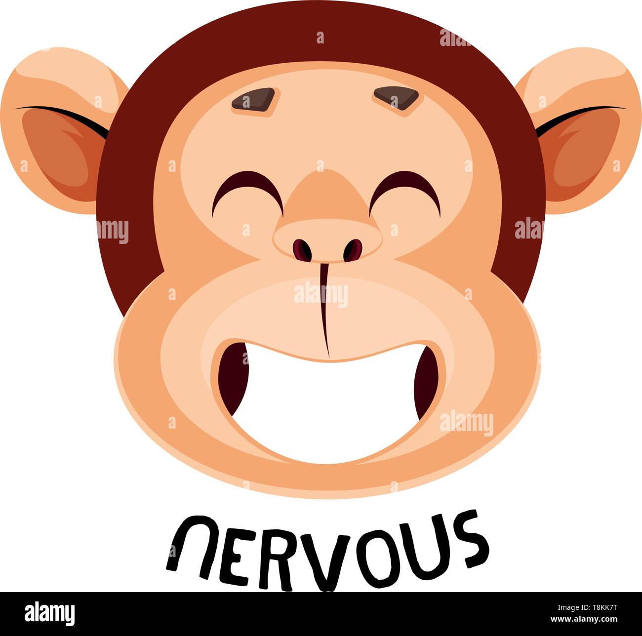 Monkey is feeling nervous, illustration, vector on white background ...