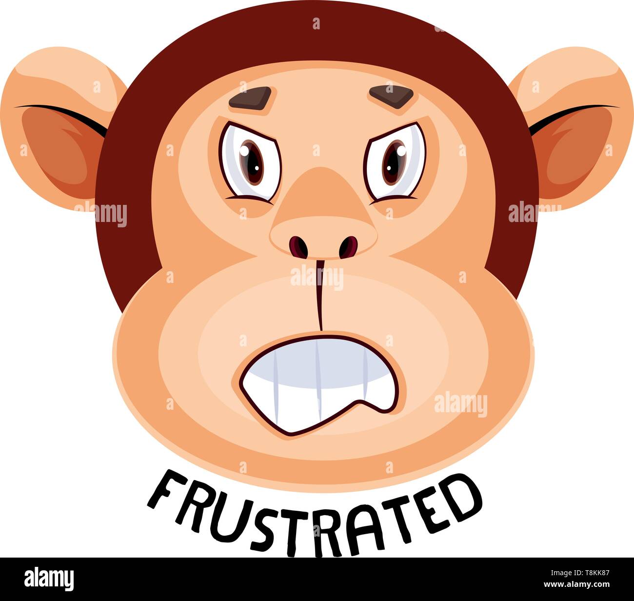 Monkey is feeling frustrated, illustration, vector on white background ...