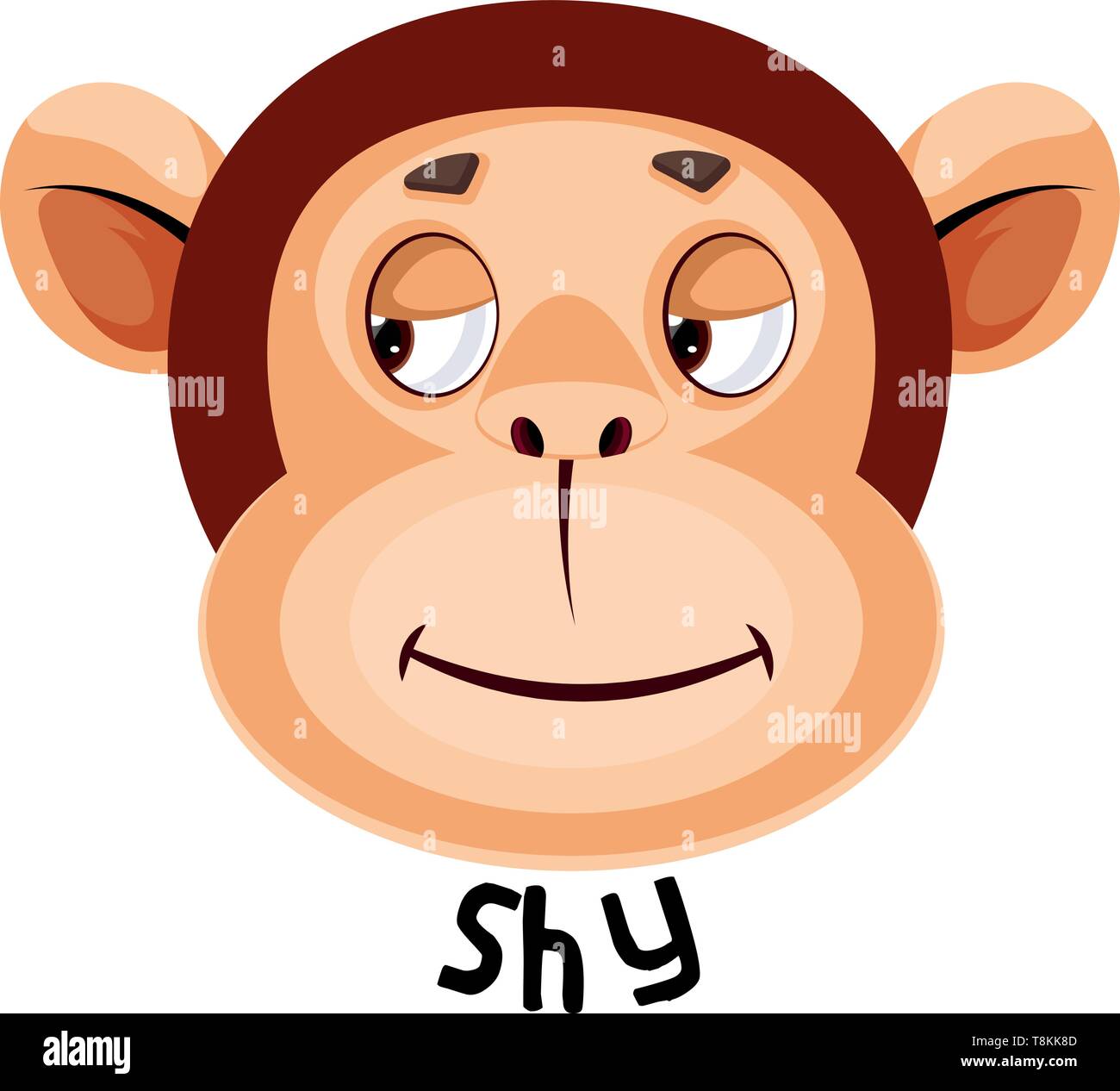 Monkey is feeling shy, illustration, vector on white background Stock ...