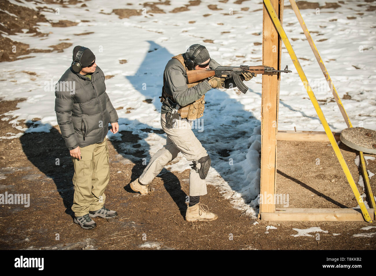 Instructor and his student had rifle machine gun shooting training on ...