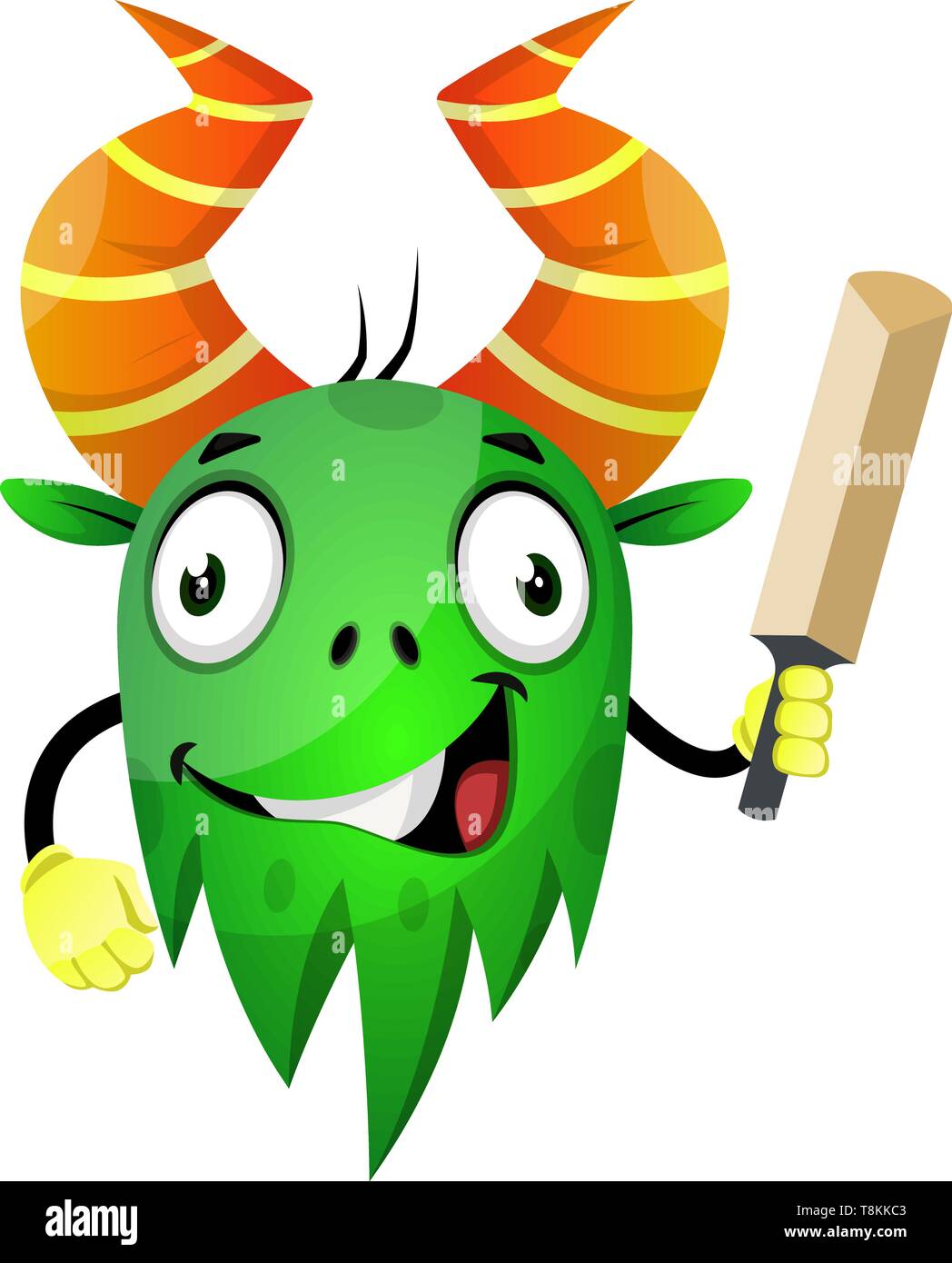 Monster with small sword, illustration, vector on white background ...