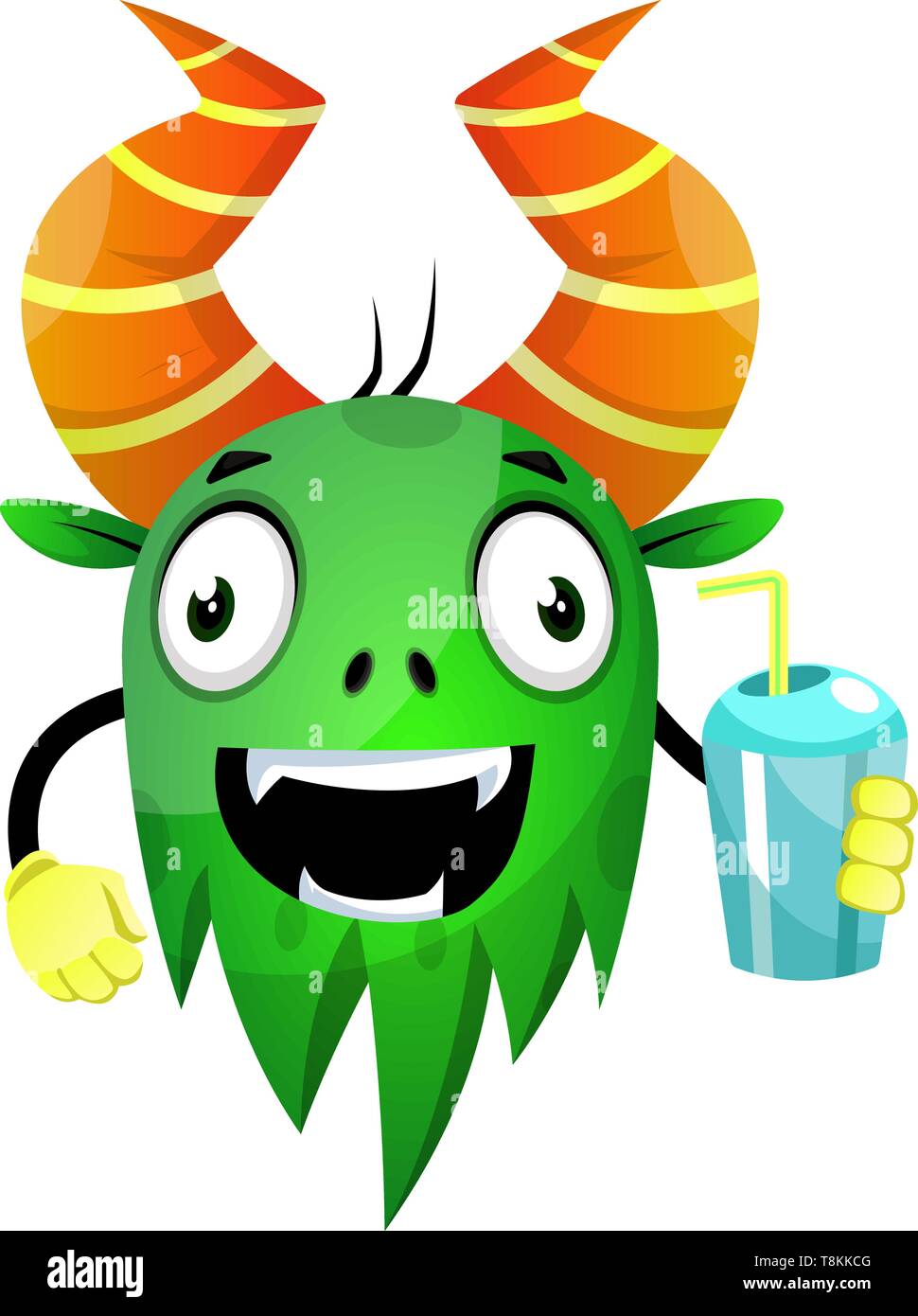 Monster with water, illustration, vector on white background Stock ...
