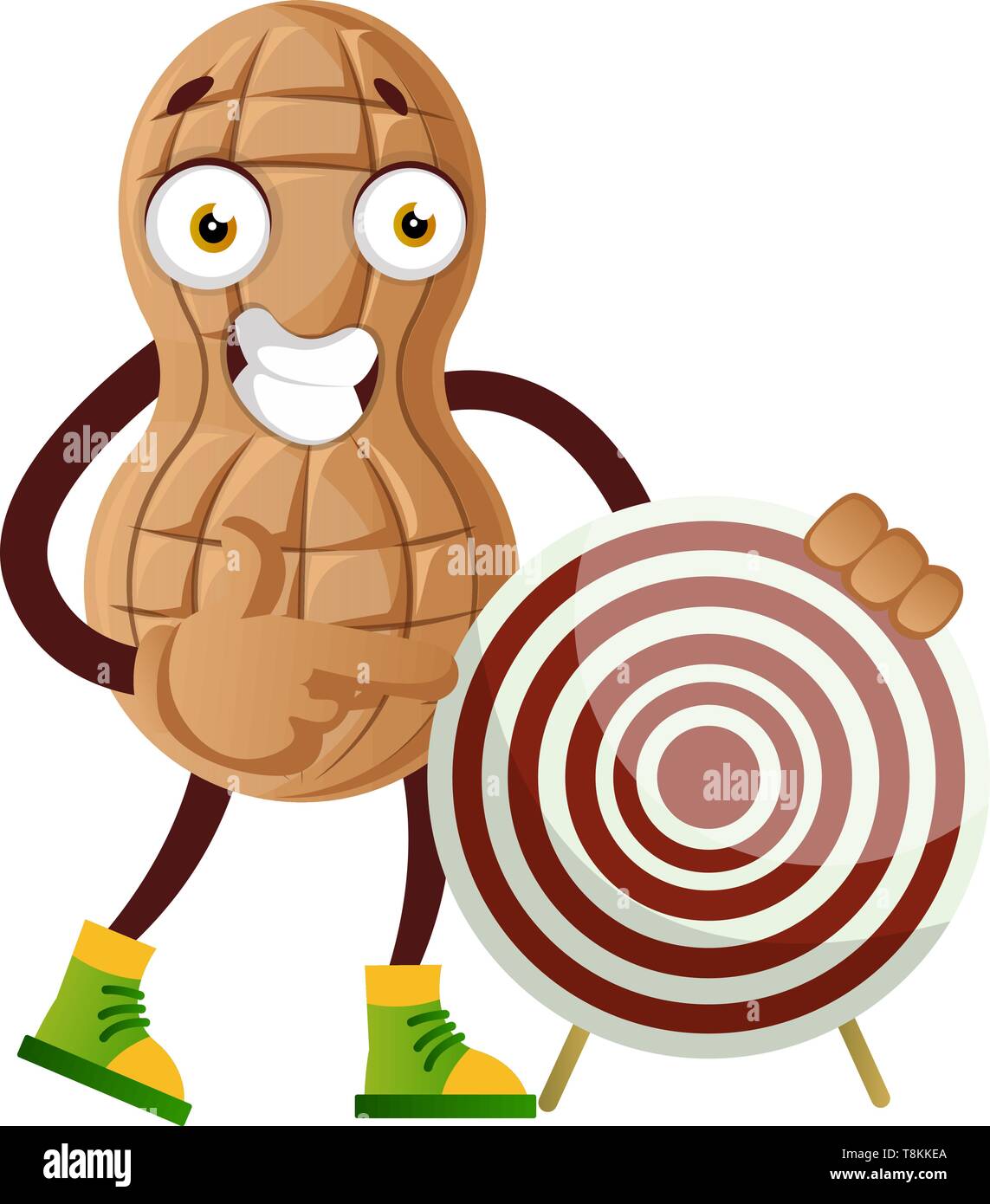 Peanut with big target, illustration, vector on white background Stock ...