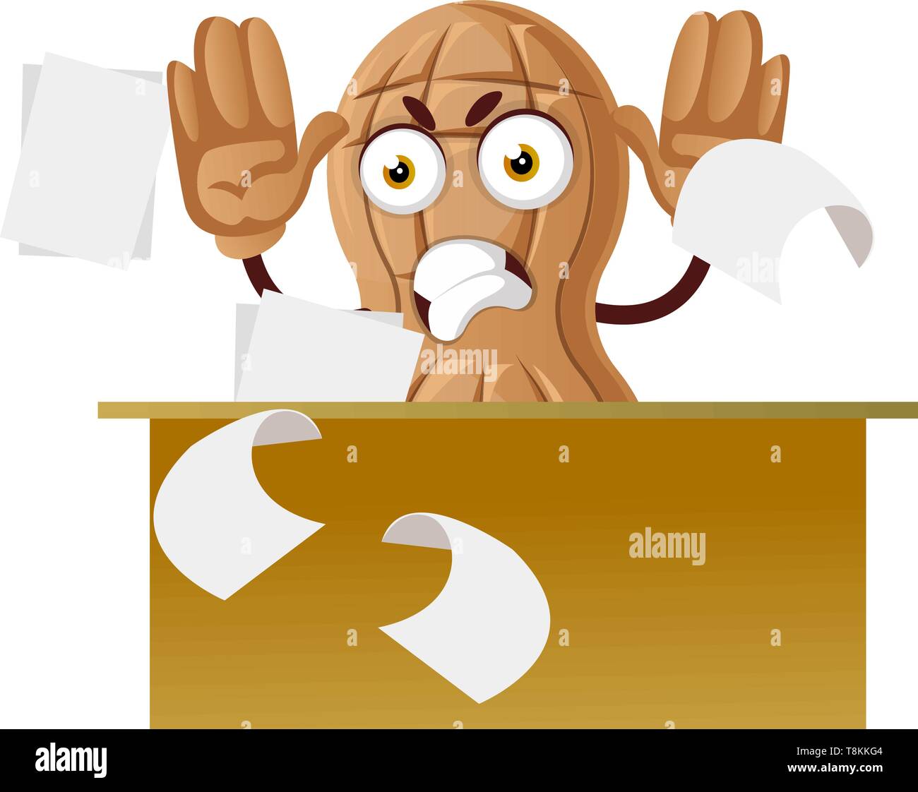 Peanut feeling angry, illustration, vector on white background Stock ...