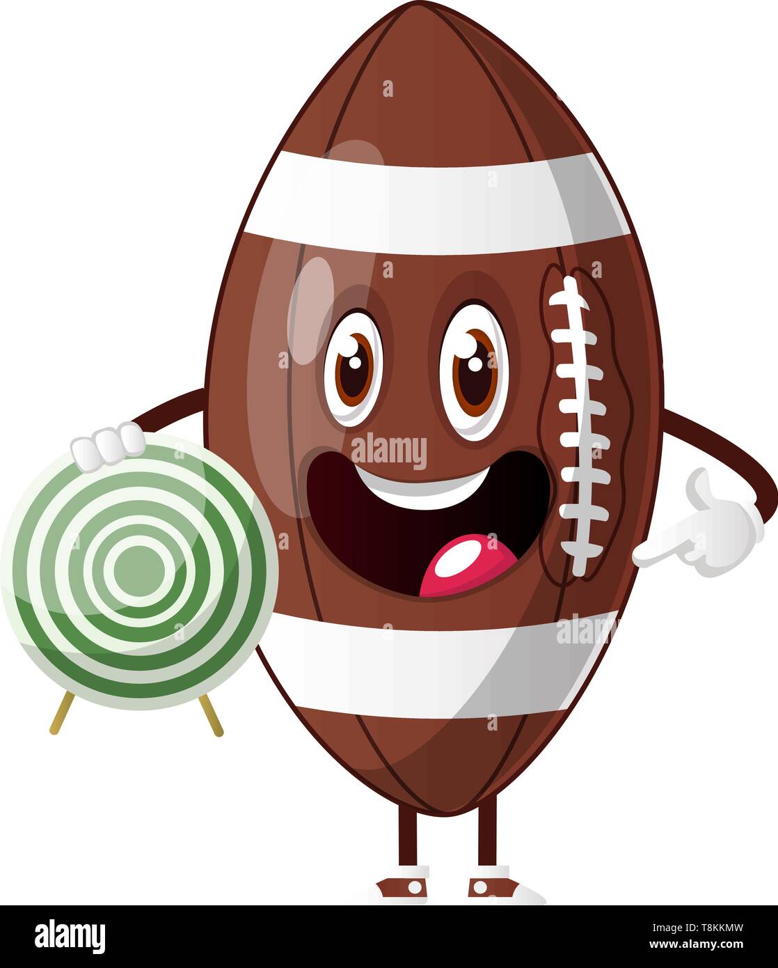 Rugby ball is holding target, illustration, vector on white background ...