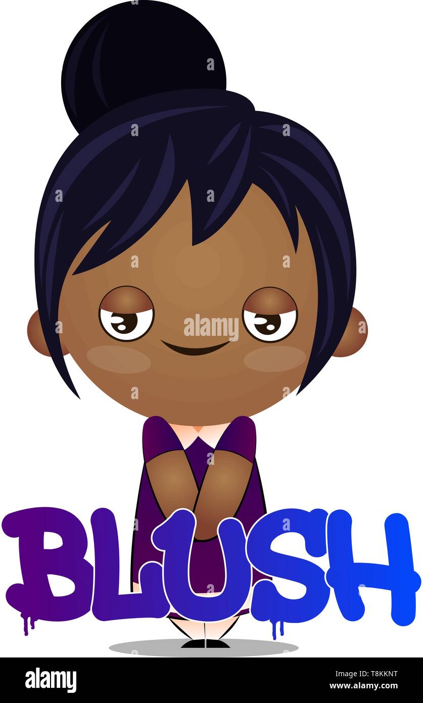 Blushing Girl Cartoon