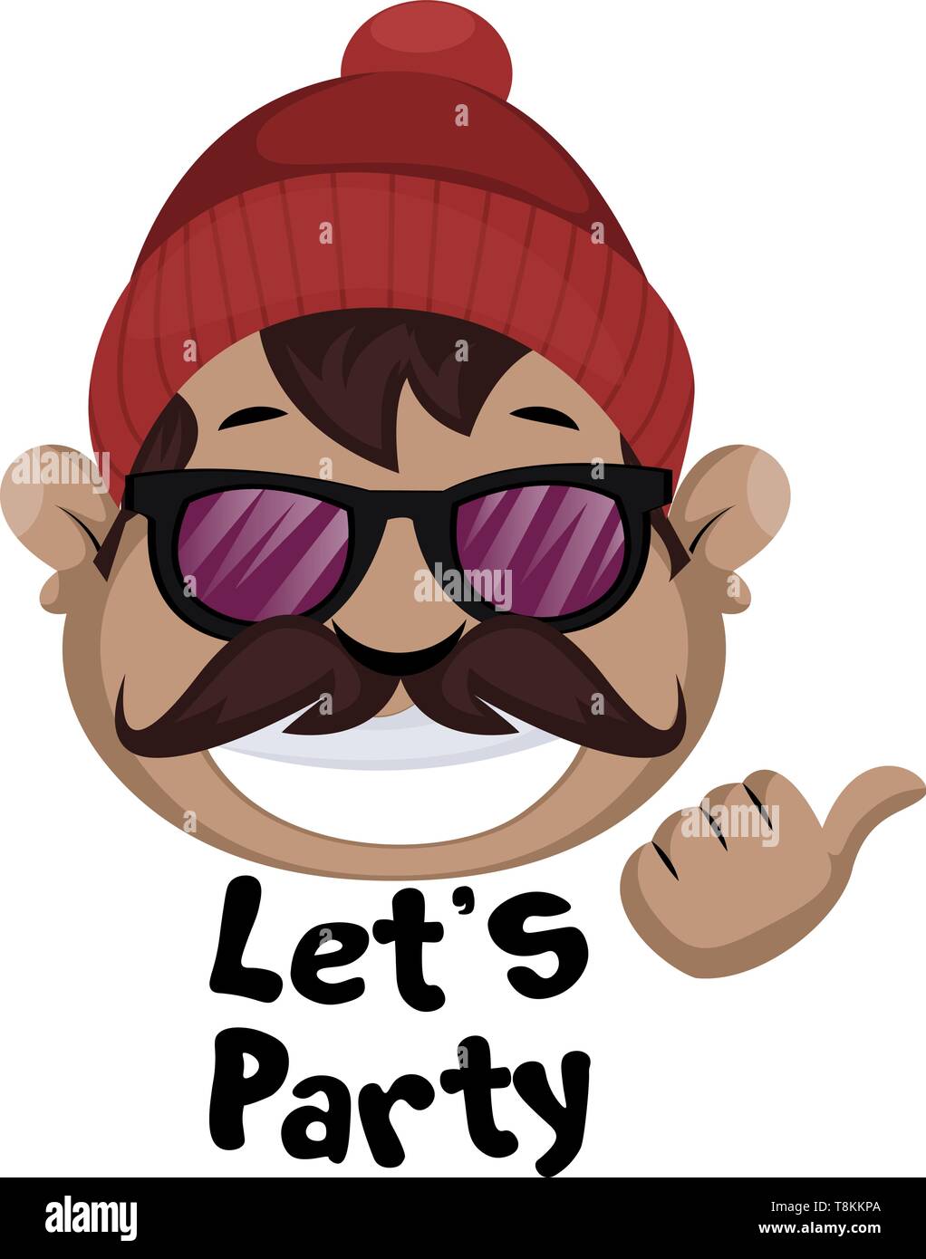 Man is feeling ready for party, illustration, vector on white ...