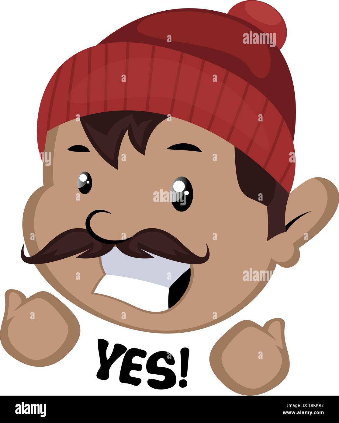 Cartoon man saying yes Stock Vector Images - Alamy