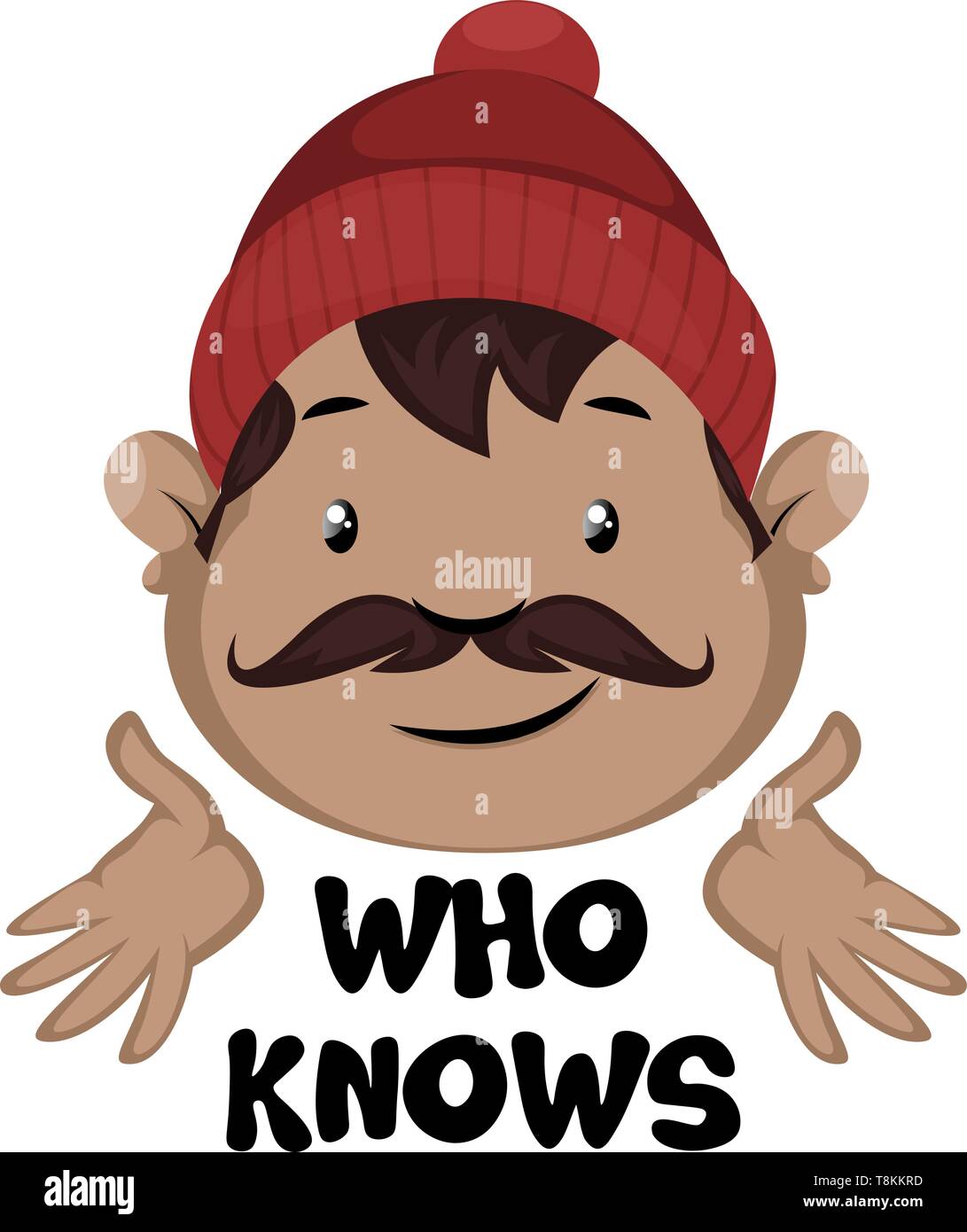 Man is showing 'who knows' gesture, illustration, vector on white ...