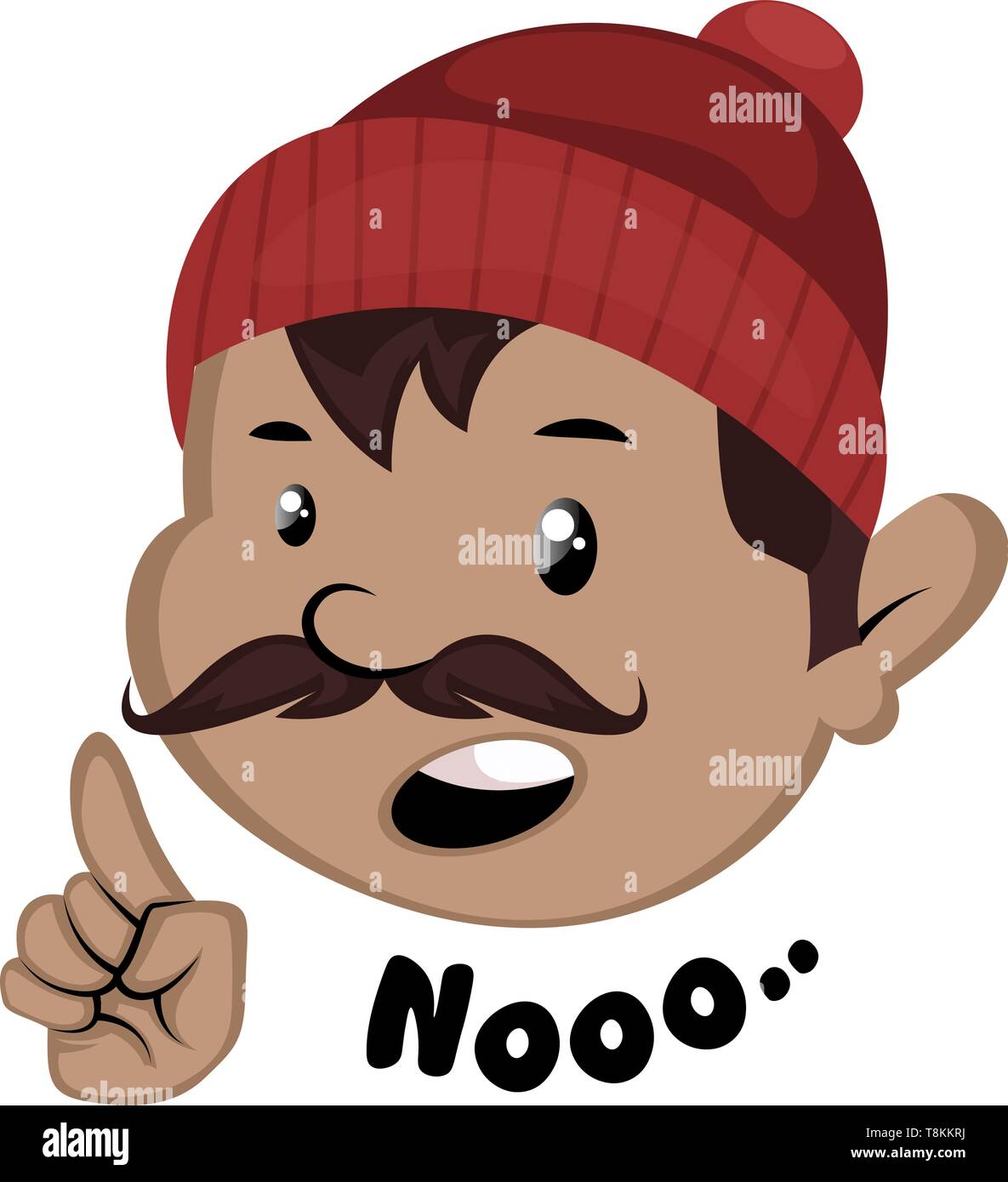 Man is telling no, illustration, vector on white background Stock ...