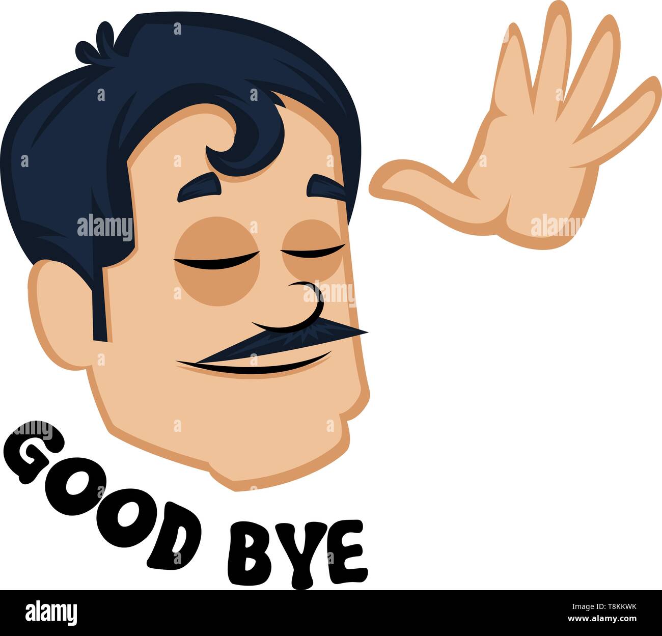 Man is showing good bye with hand gesture, illustration, vector on ...