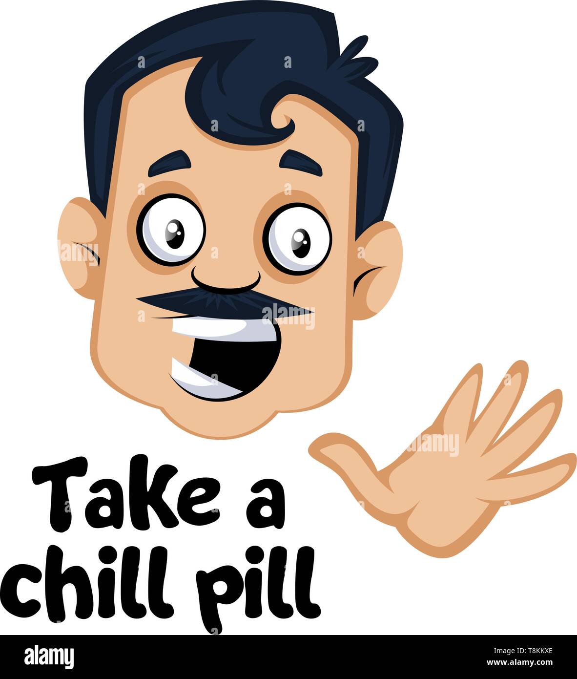 Man is feeling chill, illustration, vector on white background Stock ...