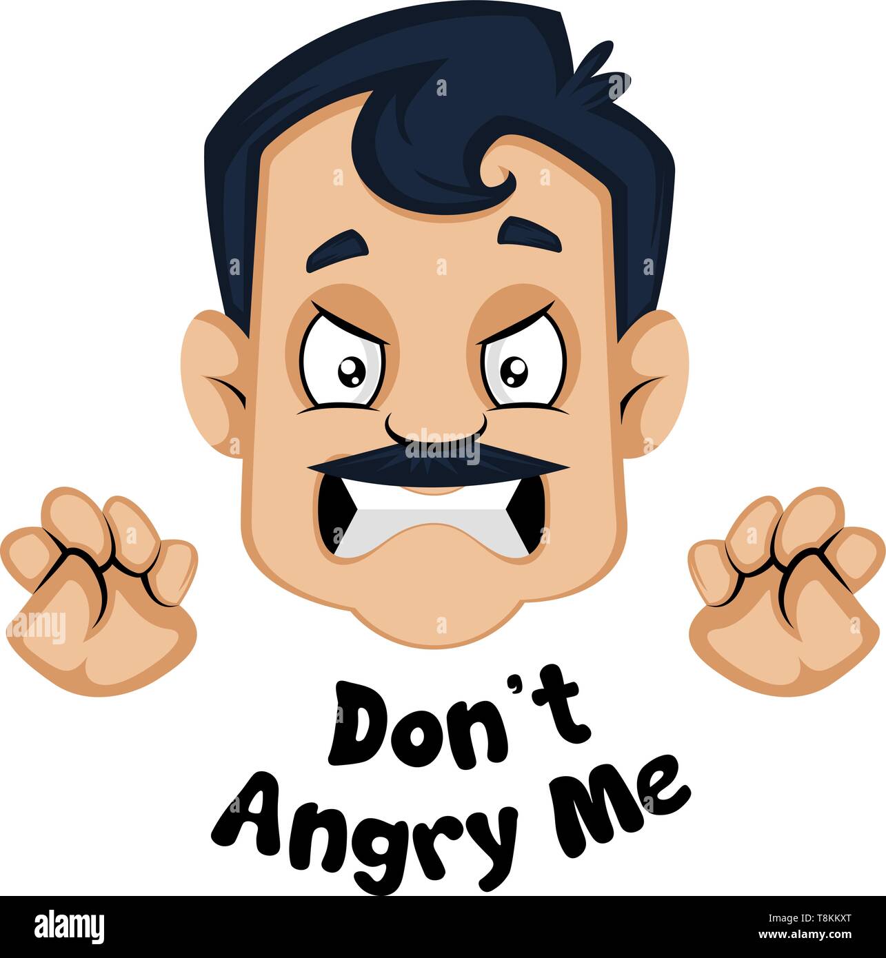 Man is feeling angry, illustration, vector on white background Stock ...