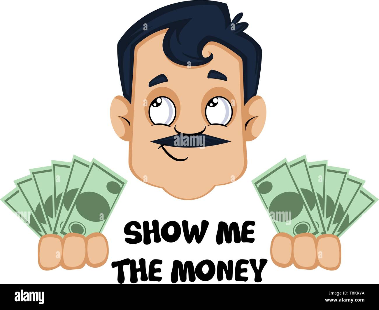 Man is holding money, illustration, vector on white background Stock ...