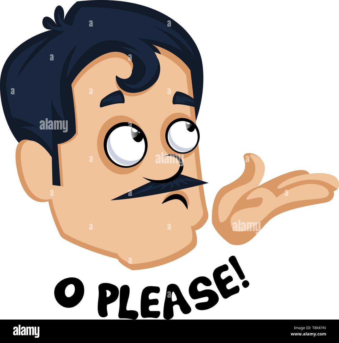 Man is feeling shy, illustration, vector on white background Stock ...