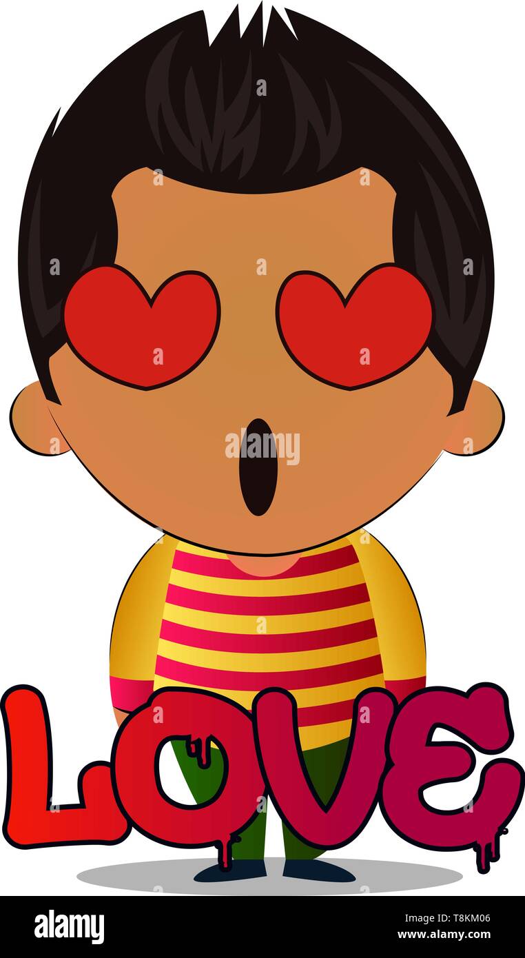 Animated Boy In Love Feeling