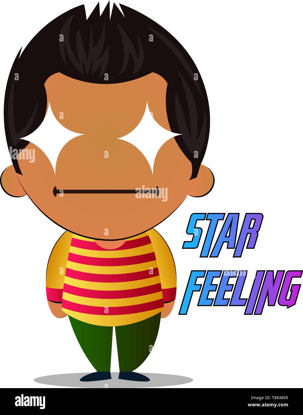 Boy is feeling like a star, illustration, vector on white background ...