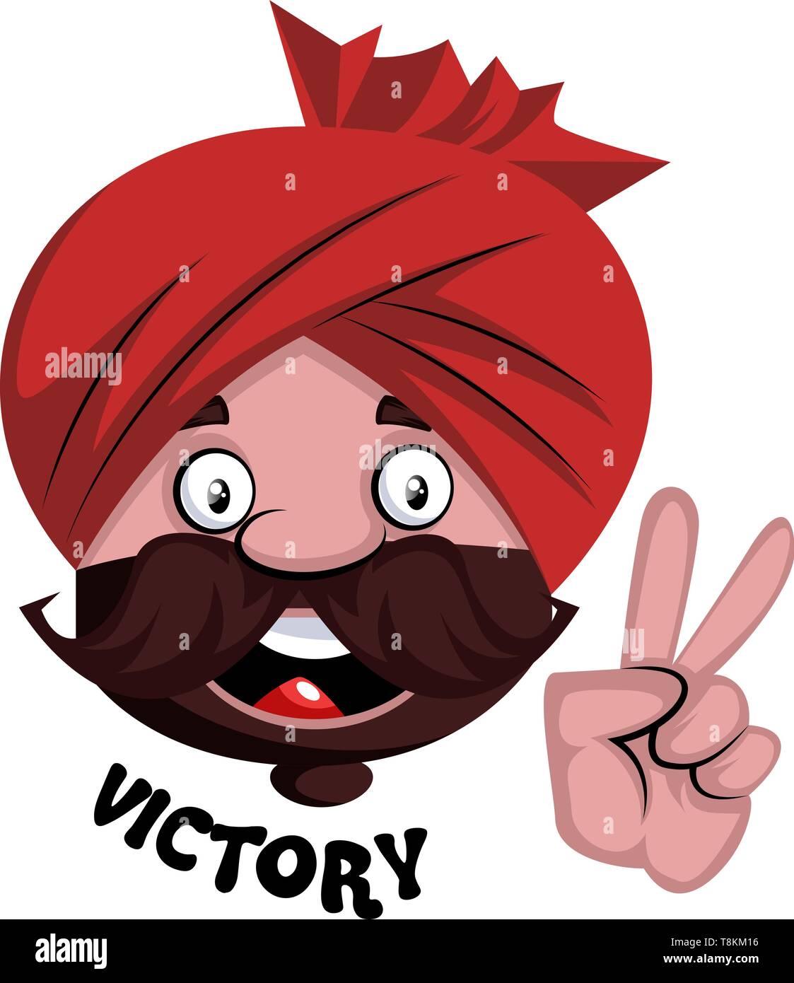 Indian man showing victory symbol Stock Vector Images - Alamy
