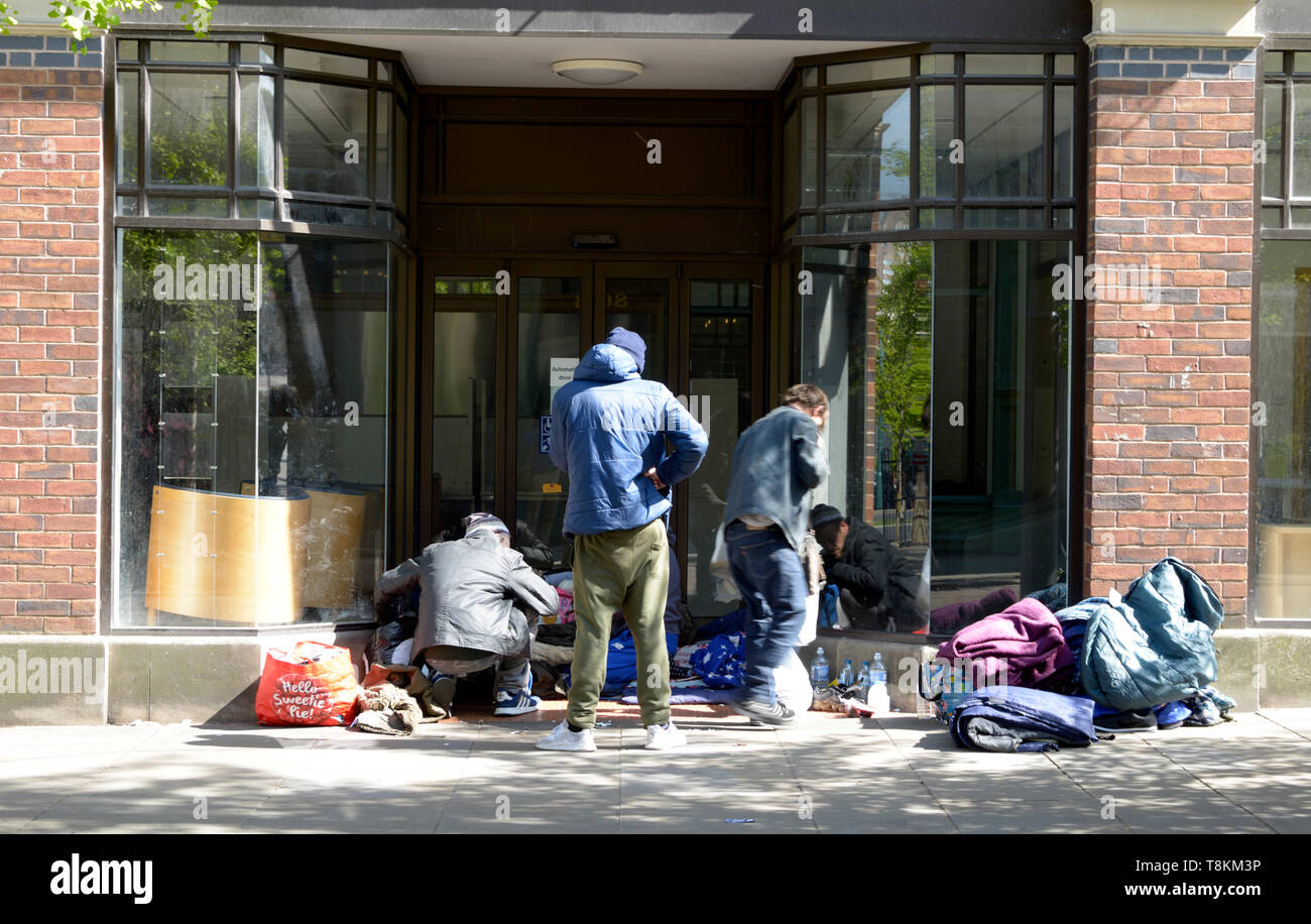 Large group of homeless people in Nottingham Stock Photo - Alamy