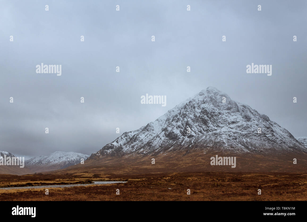 Highland’s snowy hills in the rain in Glencoe, Scotland Stock Photo - Alamy