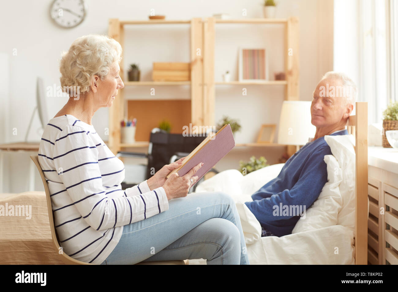 Sick elderly couple in bed hi-res stock photography and images - Alamy
