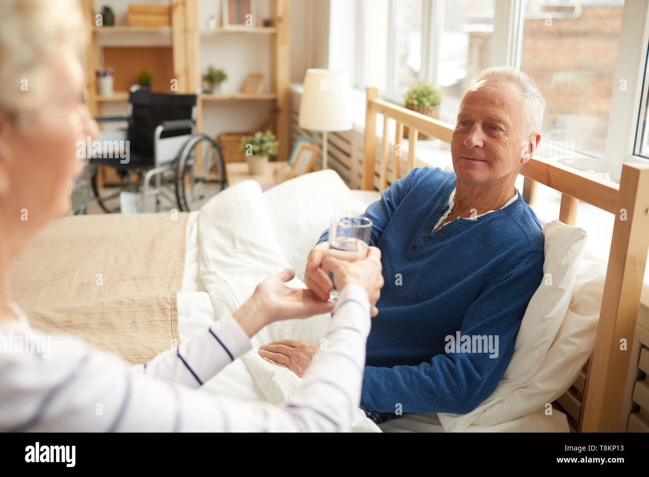 Senior Man on Bed Rest Stock Photo - Alamy