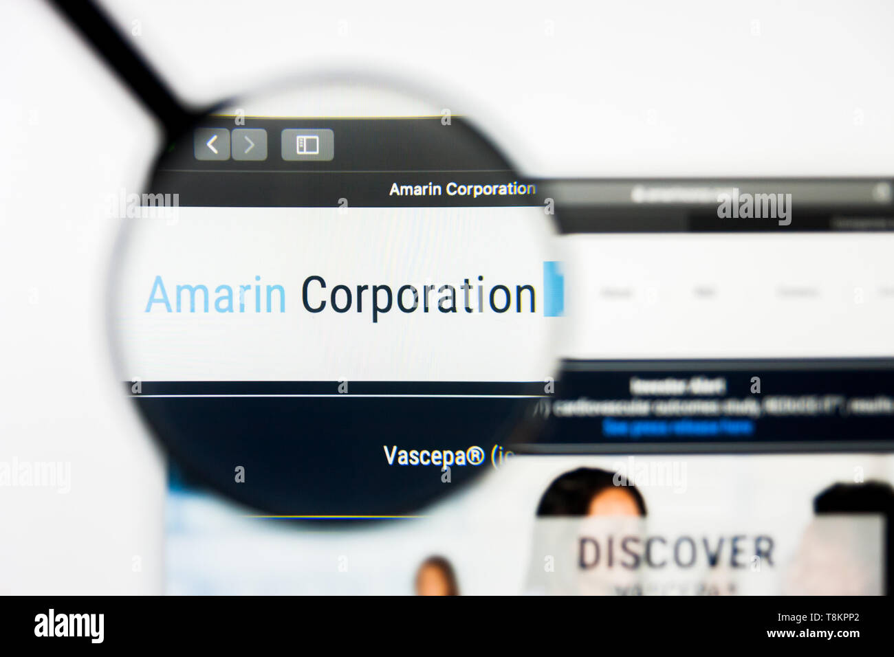 Richmond, Virginia, USA - 8 May 2019: Illustrative Editorial of Amarin Corporation plc website ...