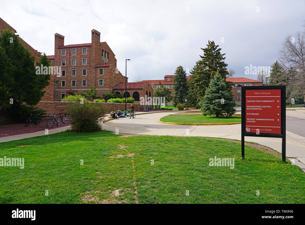 BOULDER, CO -10 MAY 2019- View of the college campus of the University ...