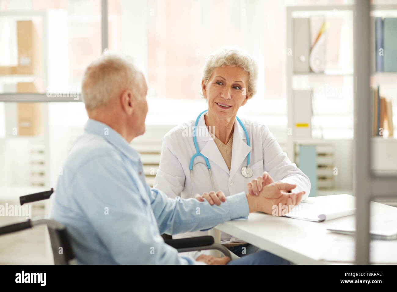 Senior Patient at Medical Checkup Stock Photo - Alamy