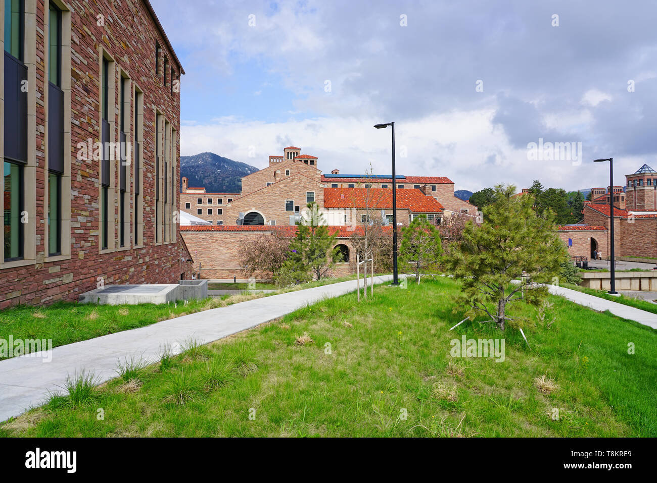 BOULDER, CO -10 MAY 2019- View of the college campus of the University ...