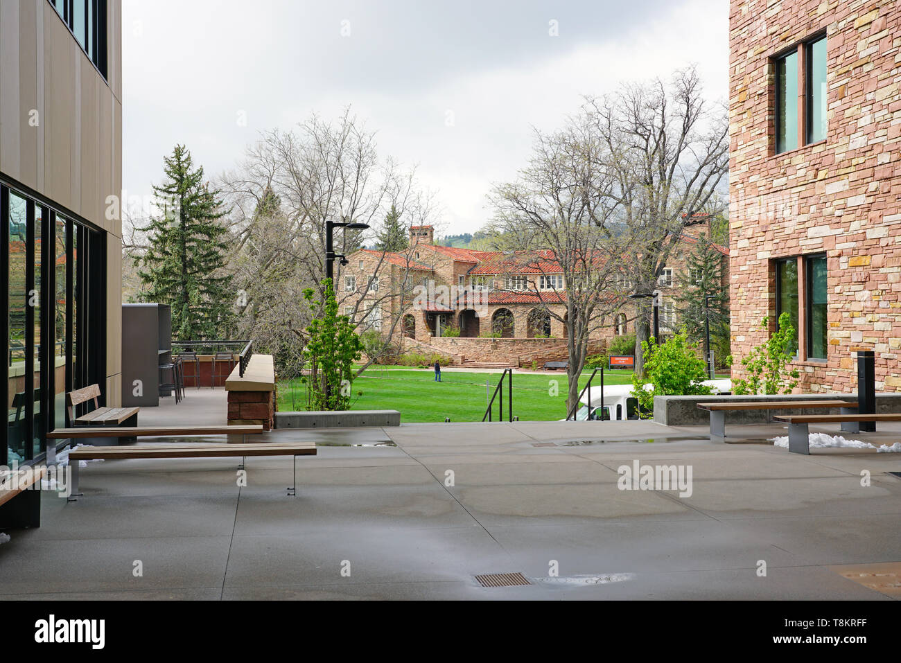 BOULDER, CO -10 MAY 2019- View of the college campus of the University ...