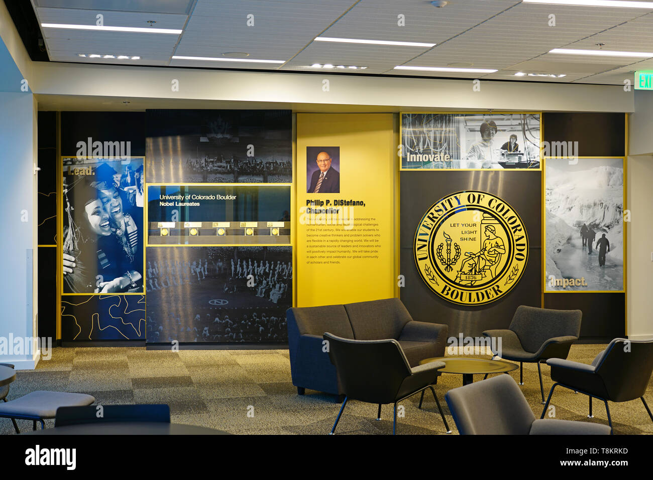 BOULDER, CO -10 MAY 2019- View of the college campus of the University ...