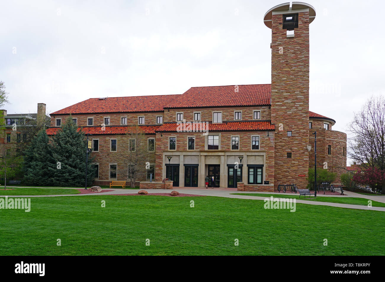 BOULDER, CO -10 MAY 2019- View of the college campus of the University ...
