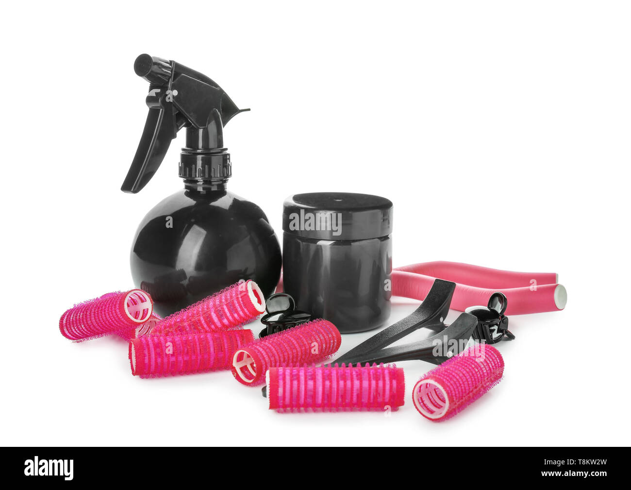 Professional hairdresser's set on white background Stock Photo - Alamy