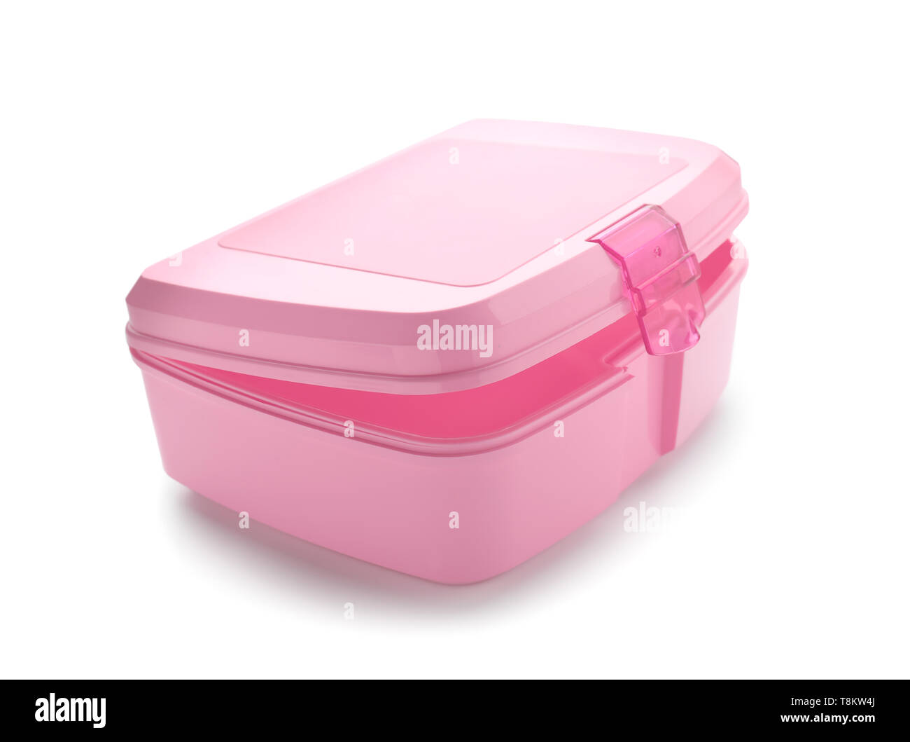 Empty lunch box on white background Stock Photo - Alamy