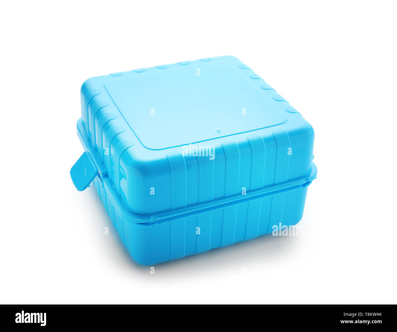 Empty lunch box on white background Stock Photo - Alamy