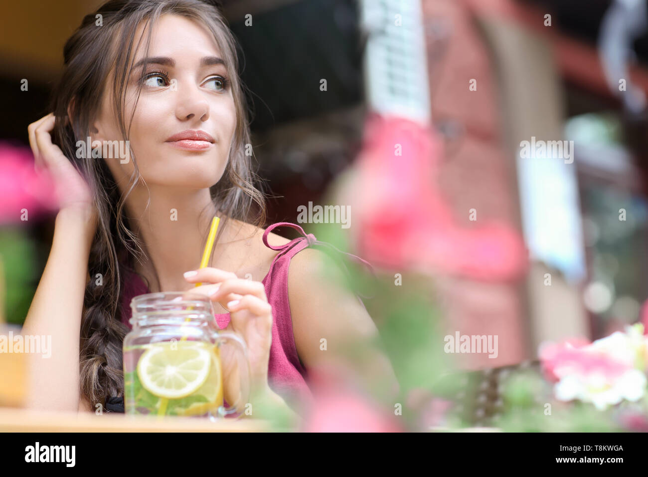 Drinking fresh lemonade hi-res stock photography and images - Alamy