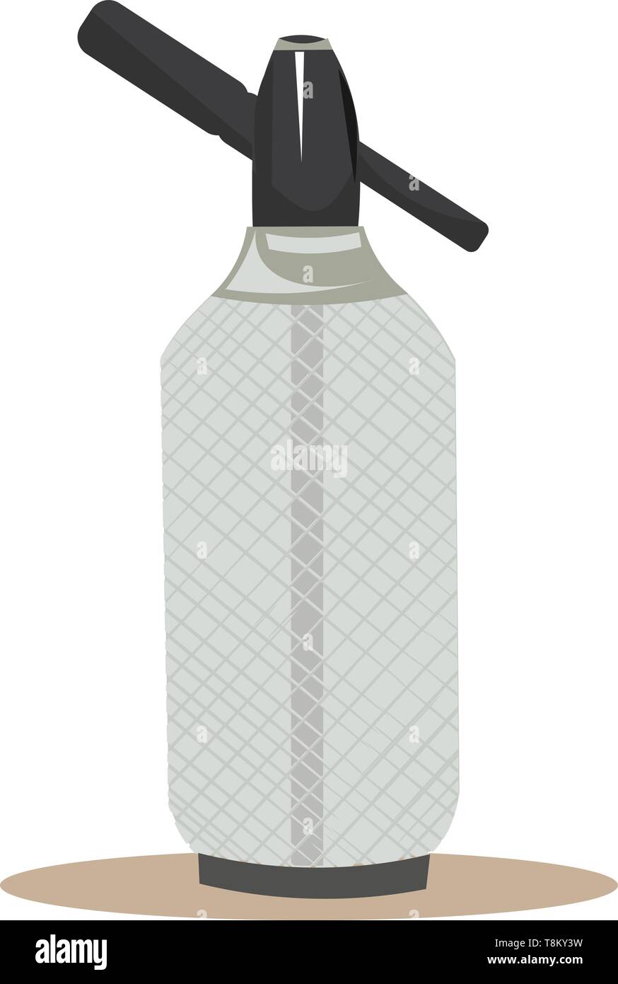 A white colored soda syphon for dispensing soda water, vector, color ...