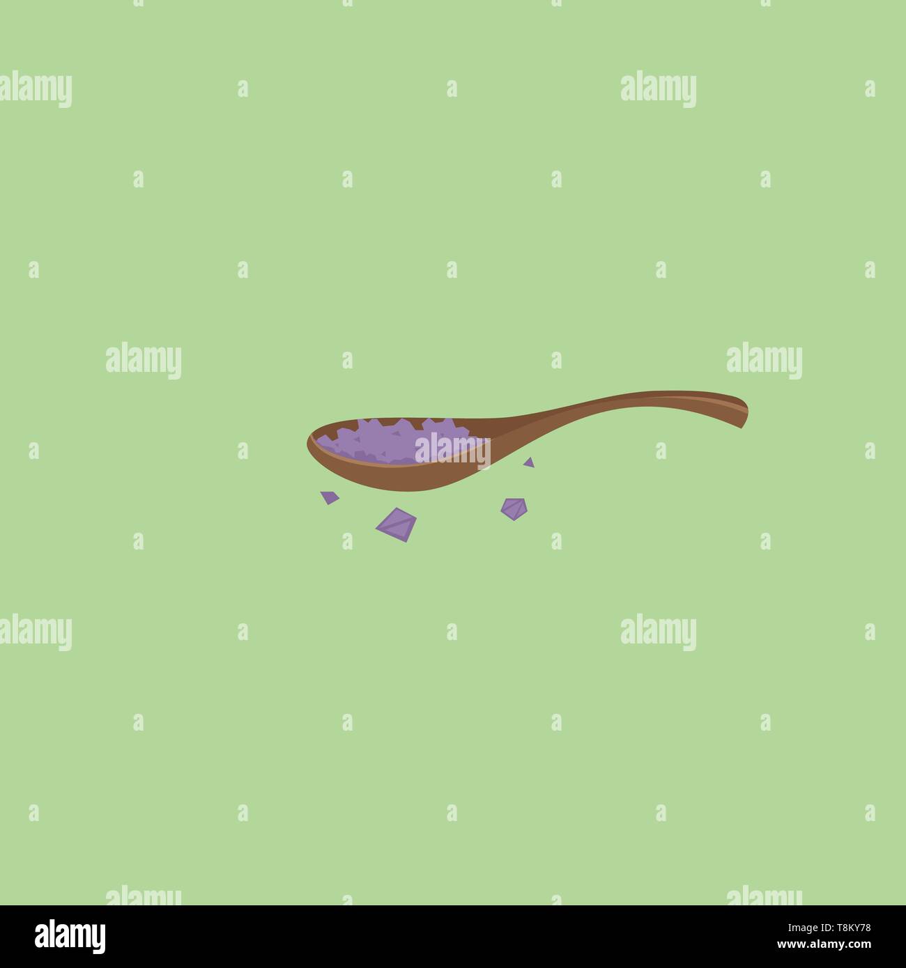 Black coloured spoon with blue coloured powder inside, vector, color ...