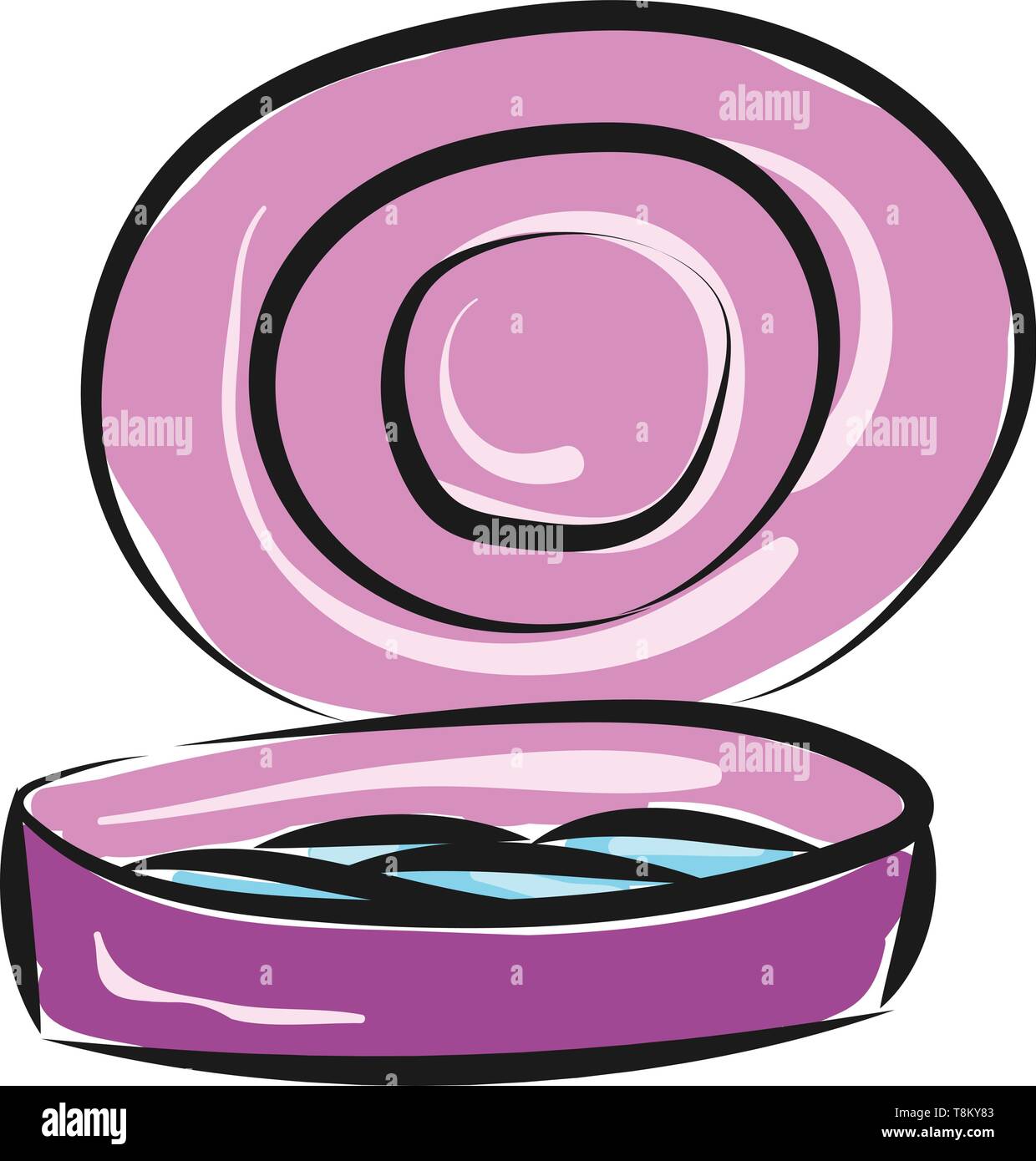 Small fish in purple coloured tin, vector, color drawing or ...